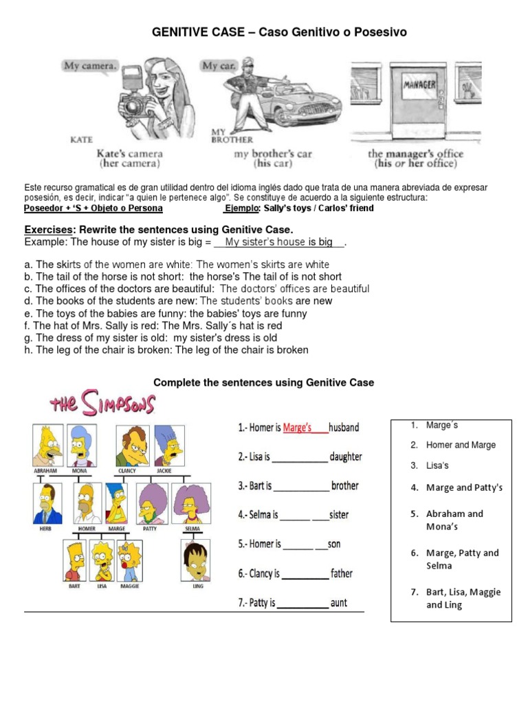Genitive Case Worksheet | PDF