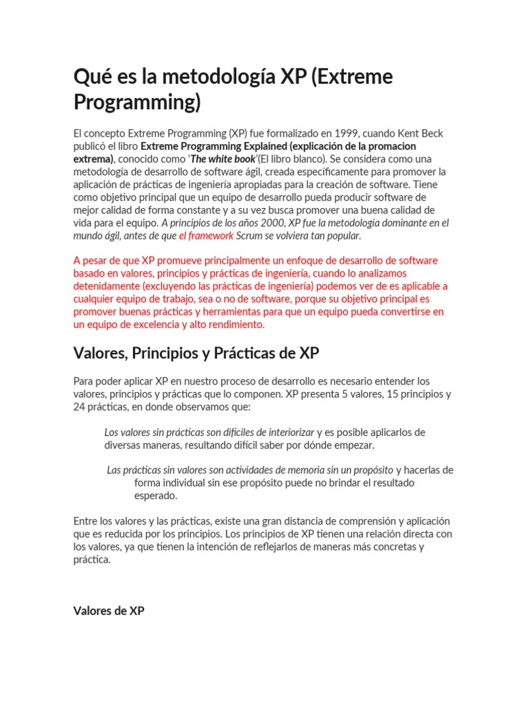 Crystal y XP | PDF | Desarrollo guiado por pruebas | Software