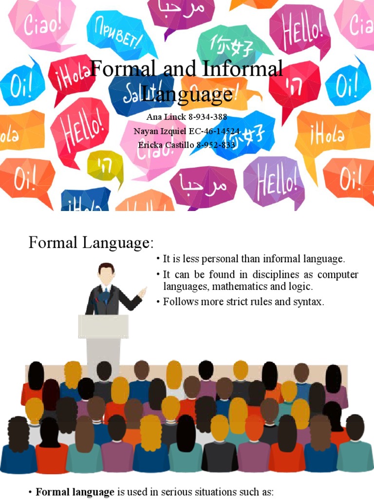 Formal and Informal Language | PDF | Language Arts & Discipline