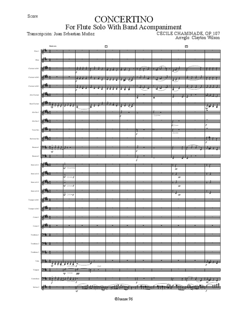 Concertino: For Flute Solo With Band Acompaniment | PDF | Saxophone ...