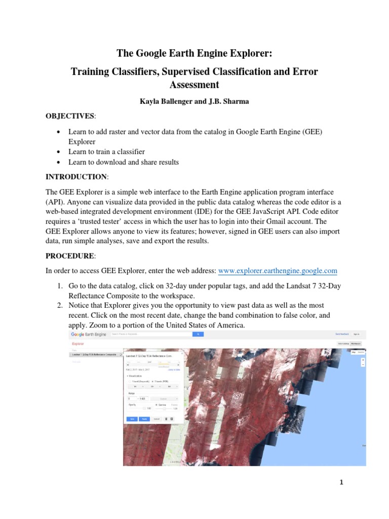 GEE - 0 GEE Explorer and Supervised Classification | PDF | Statistical ...