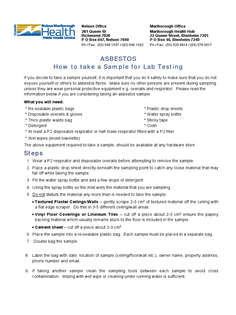 Asbestos Sampling Guide for Homeowners | PDF | Asbestos | Nature