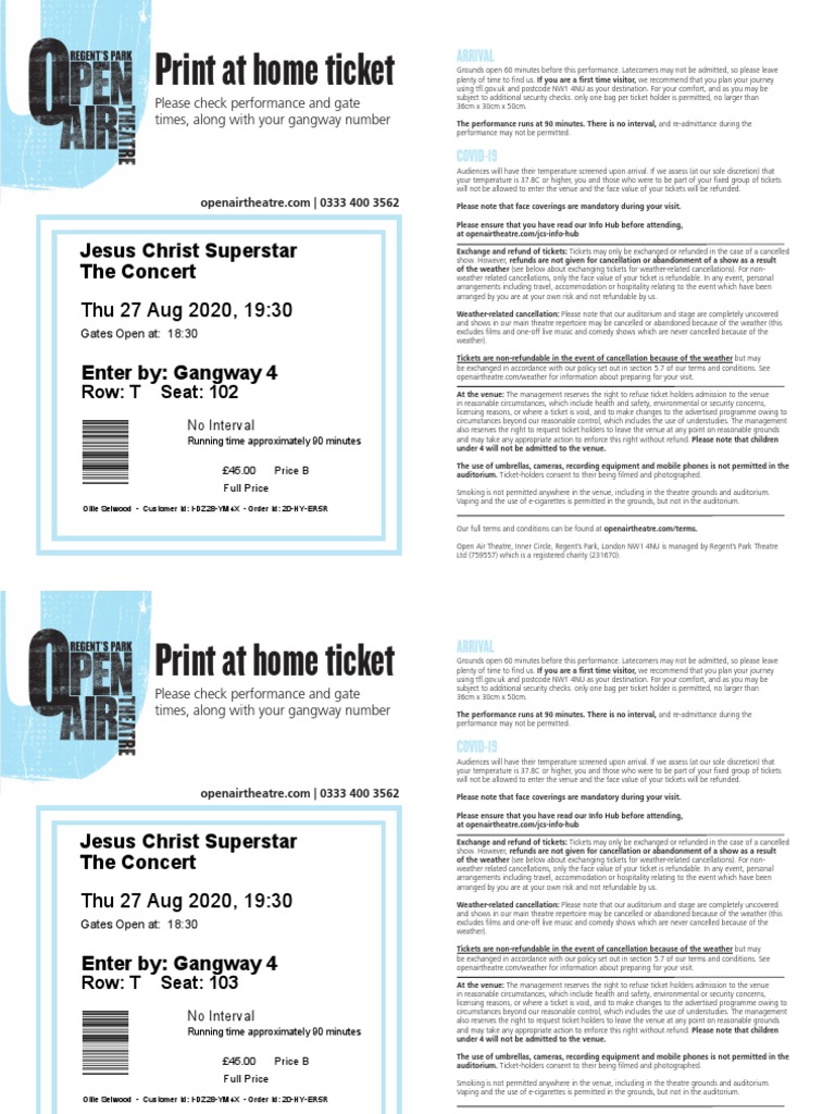 Arrival Information for Jesus Christ Superstar | PDF | Theatre | Business