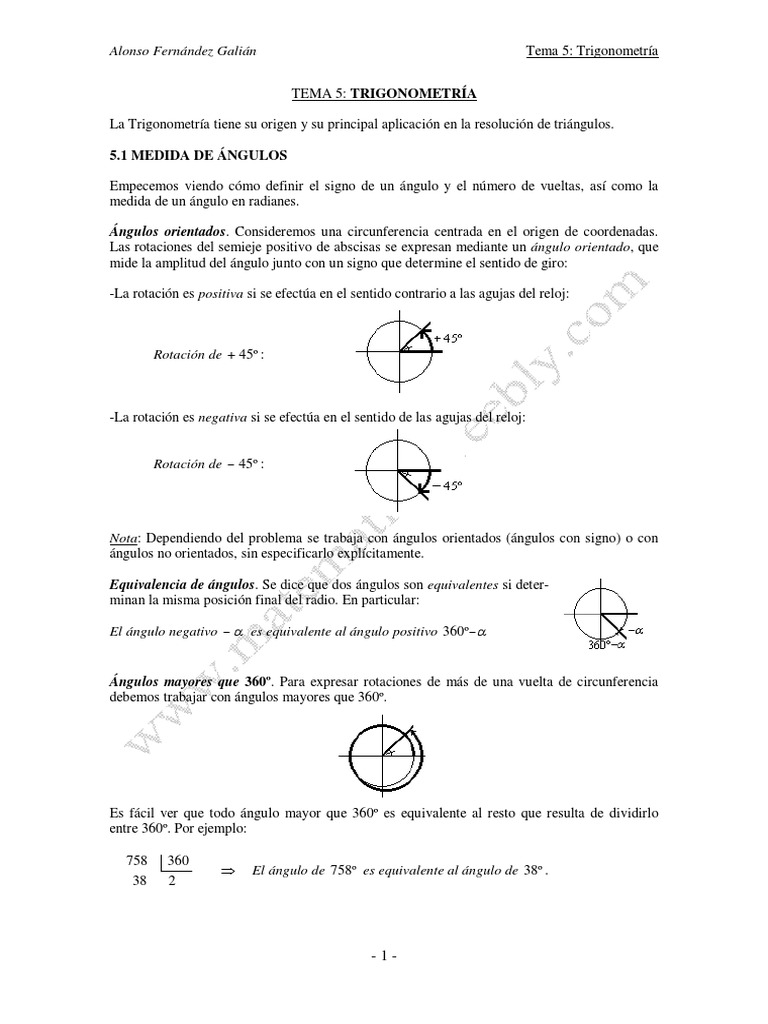 Angulo Orientado | PDF | Trigonometría | Funciones trigonométricas