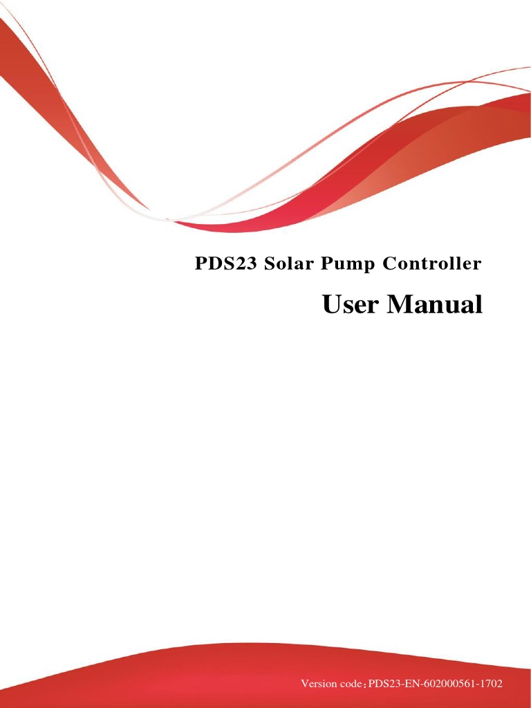 PDS23 Solar Pumping System User Manual | PDF | Alternating Current | Switch