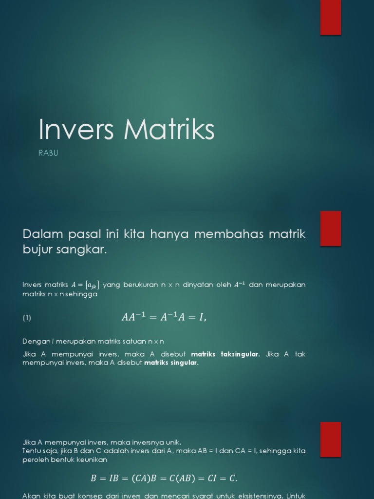 Invers Matriks | PDF