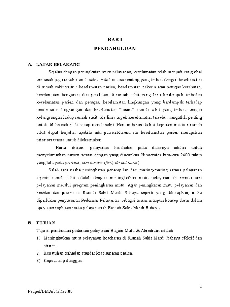 Contoh Pedoman Pelayanan | PDF