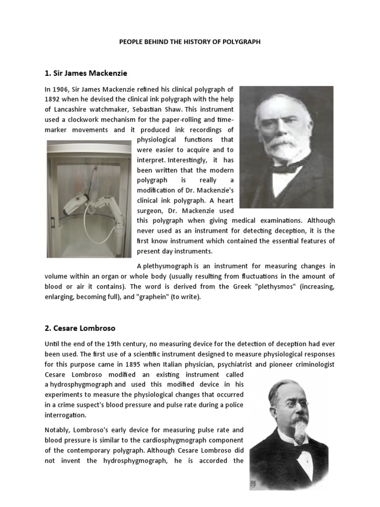 People Behind The History of Polygraph | PDF | Polygraph | Crime Thriller