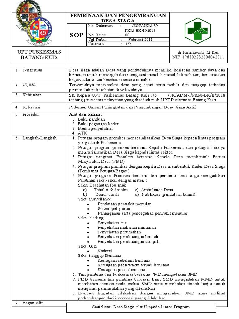 SOP Pengembangan Desa Siaga Aktif Edit | PDF