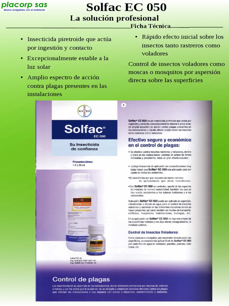 Ficha Técnica Solfac EC 050 | PDF