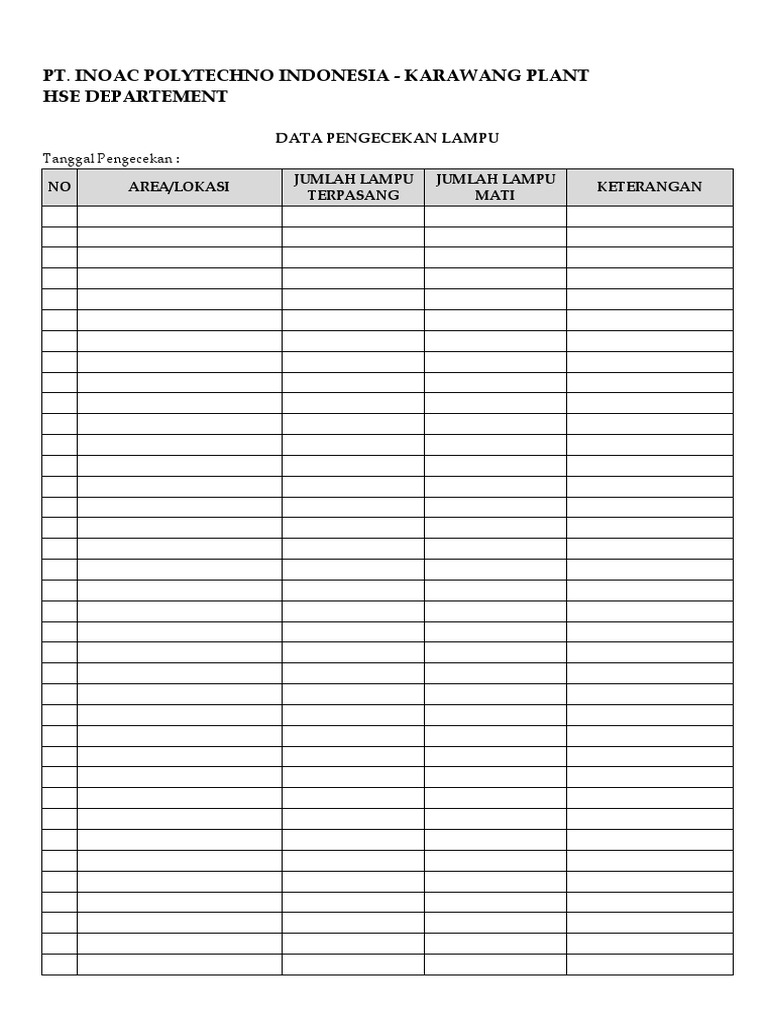 Pengecekan Lampu | PDF