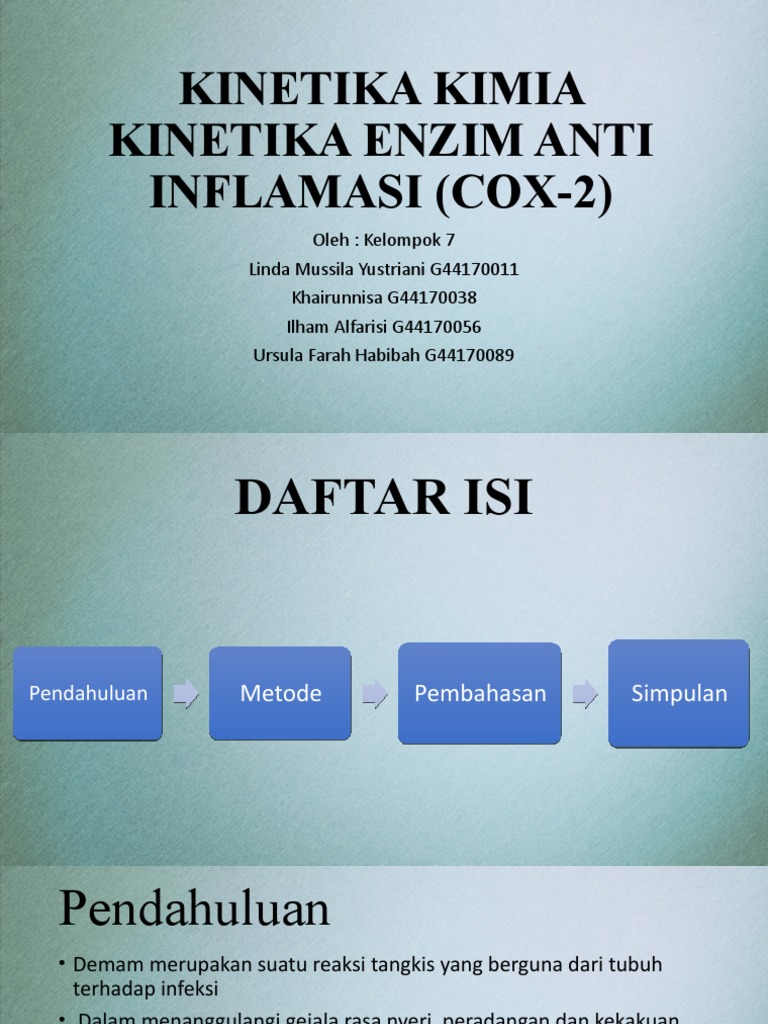 Kel 7 KINETIKA ENZIM ANTI INFLAMASI (COX-2) | PDF