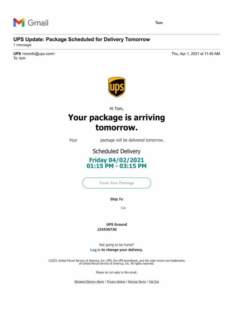 UPS Shipment Fail | PDF