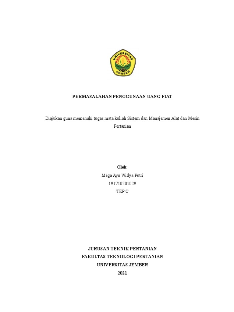 Mega Ayu Widya Putri - 1029 - Makalah Tentang Uang | PDF | Politik Mega Ayu Widya Putri - 1029 - Makalah Tentang Uang | PDF | Politik