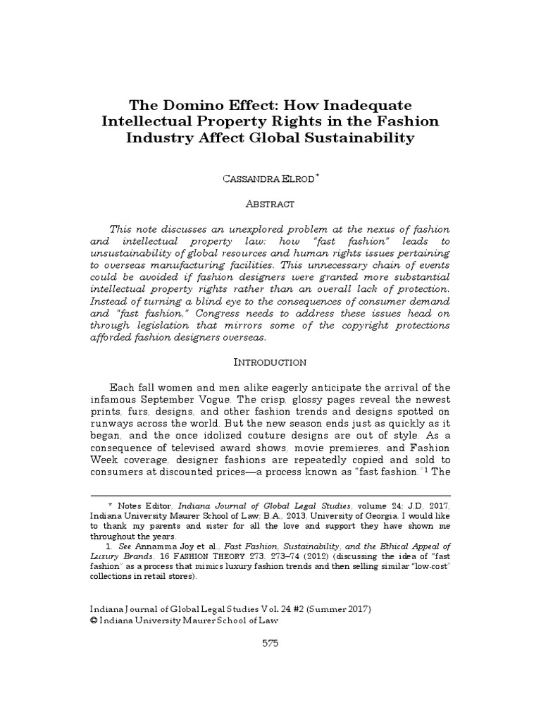 Intellectual Property Rights Violations in The Fashion Industry | PDF ...