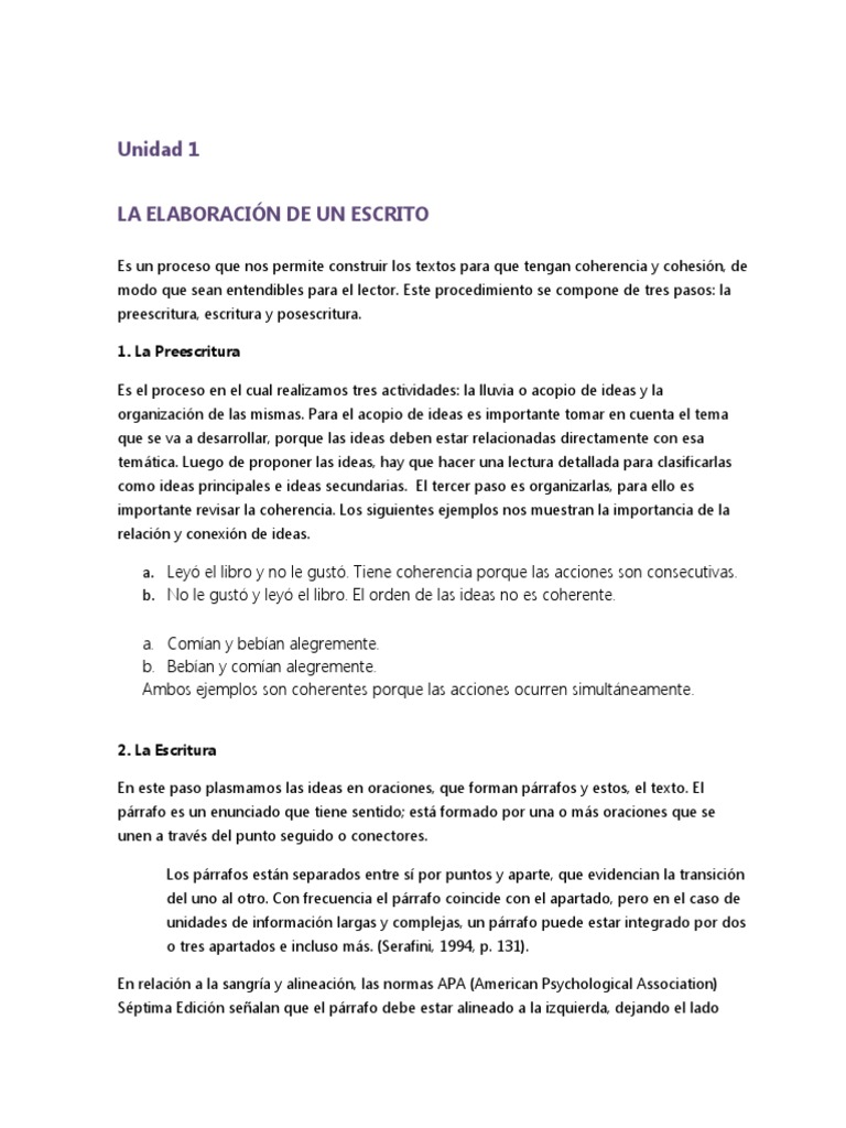La Elaboración de Un Escrito | PDF | Oración (Lingüística) | Asunto ...