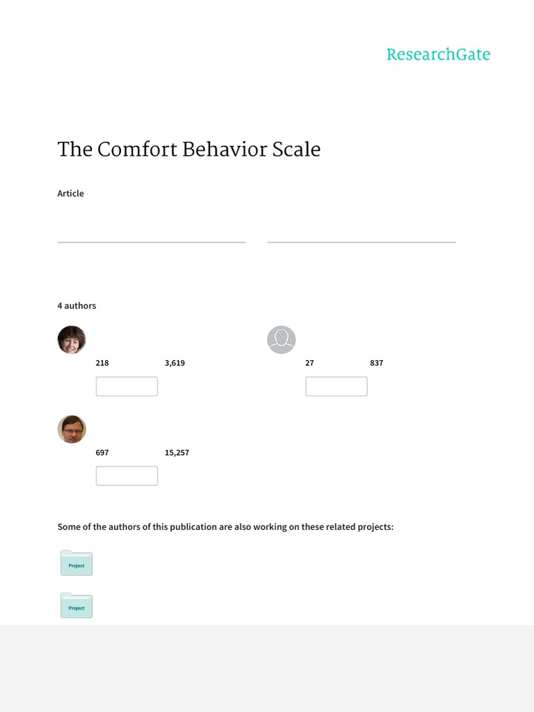 Comfort Behavior Scale for Pediatric Pain | PDF | Intensive Care Unit ...