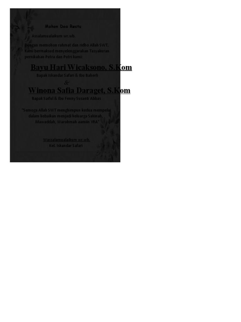 Mohon Doa Restu | PDF | Agama & Spiritualitas