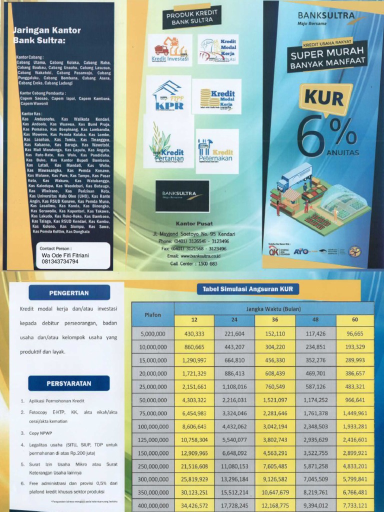 Brosur KUR BANK SULTRA | PDF