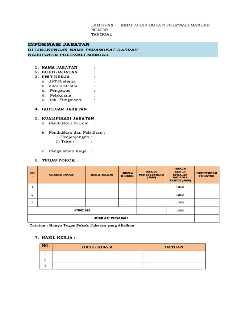 Form Infojab Kosong | PDF