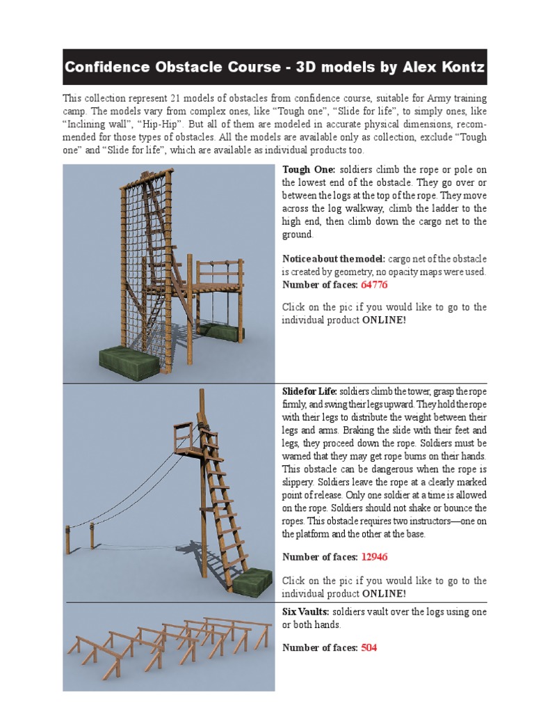 Confidence Obstacle Course - 3D Models by Alex Kontz: Tough One ...