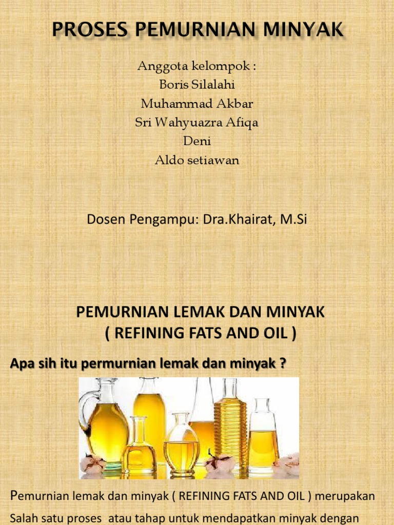 Proses Pemurnian Minyak | PDF