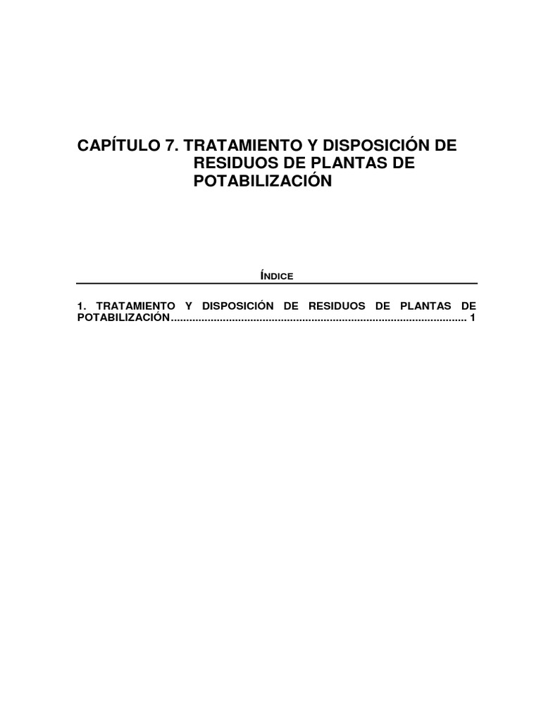 Normas 07-Tratamiento y Disposición de Residuos de Ptas Potab | PDF ...