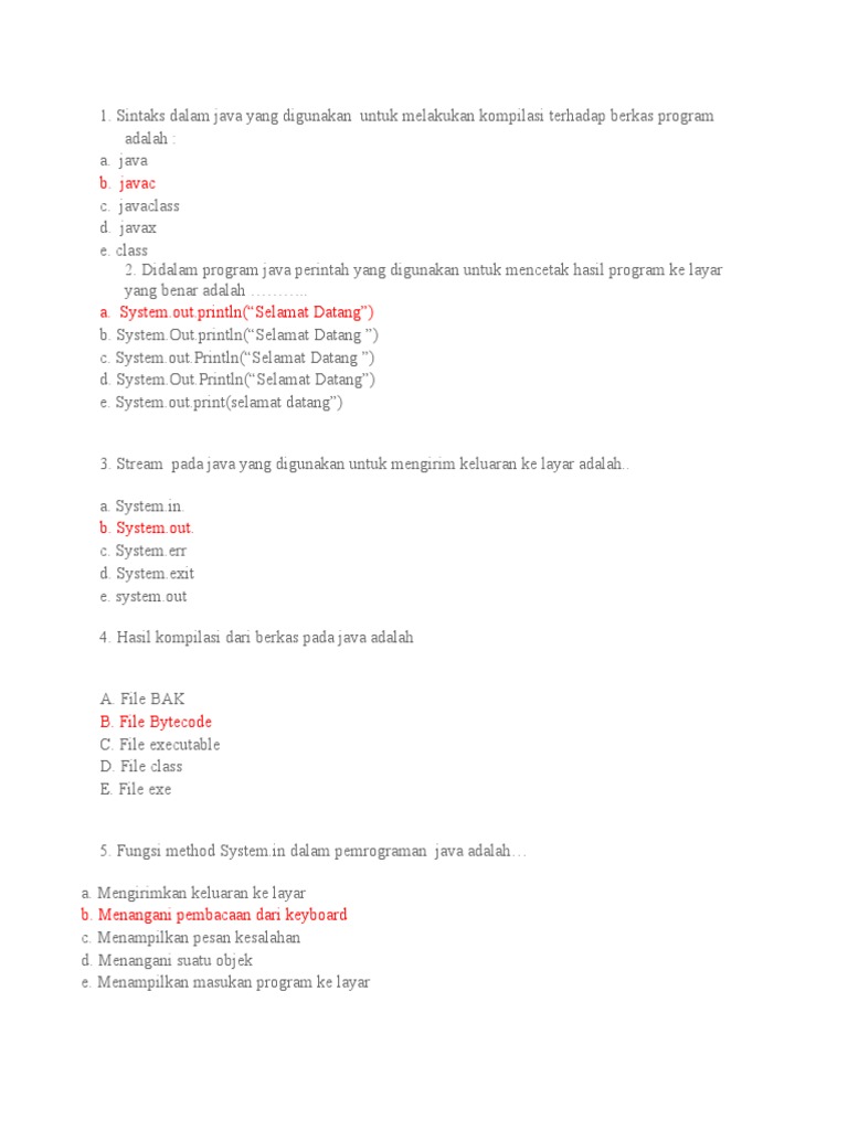 Sintaks Kompilasi dan Hasil Java | PDF | Komputer