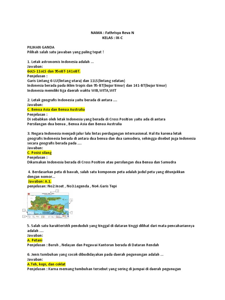 NAMA: Fathrisya Reva N Kelas: Ix-C | PDF