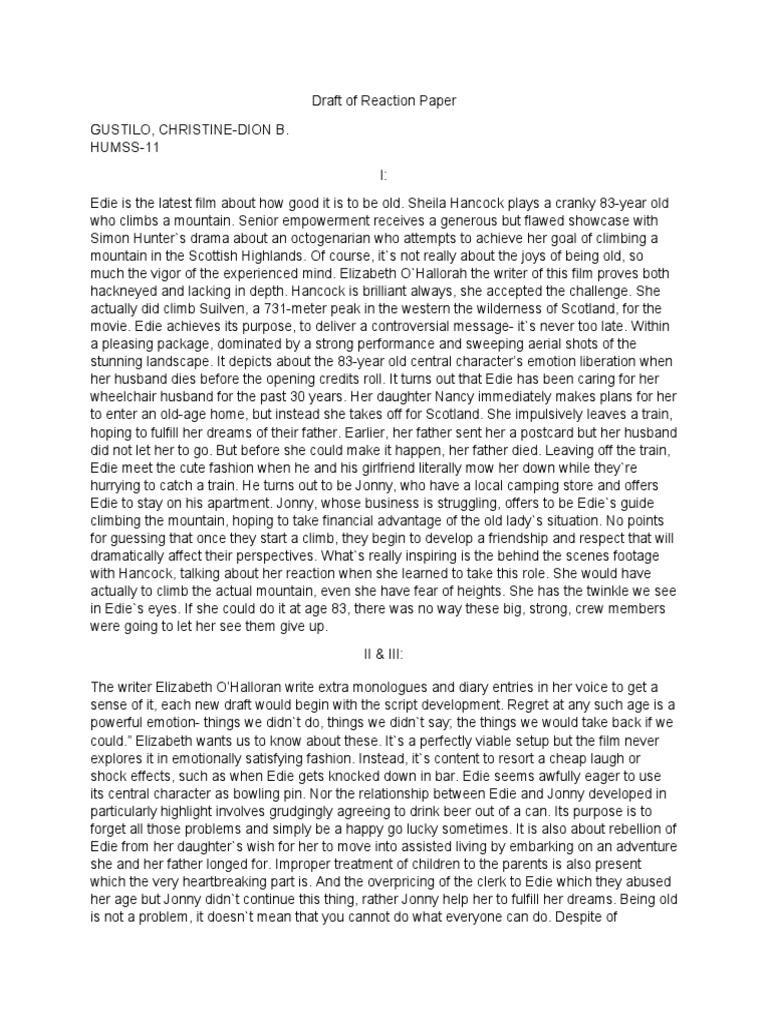 Eapp Reaction Paper , EAPP 12 Writing a Reaction Paper: Guidelines and ...