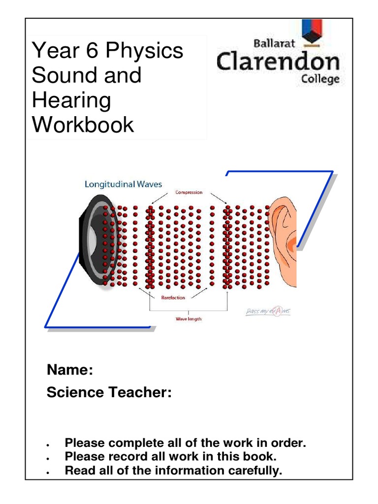 Year 6 Physics: Sound & Hearing Workbook | PDF | Hearing | Ear