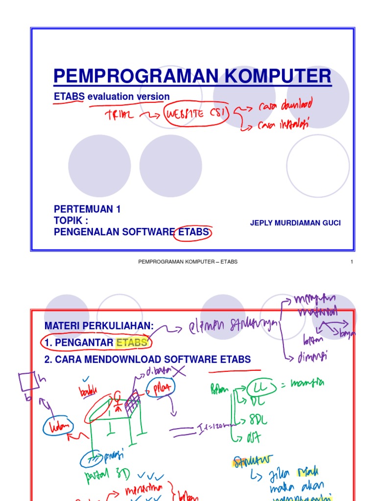 Kuliah 1 ETABS Pengenalan Software ETABS | PDF