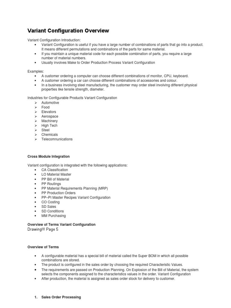 Variant Configuration Overview | PDF | Pricing | Data Type