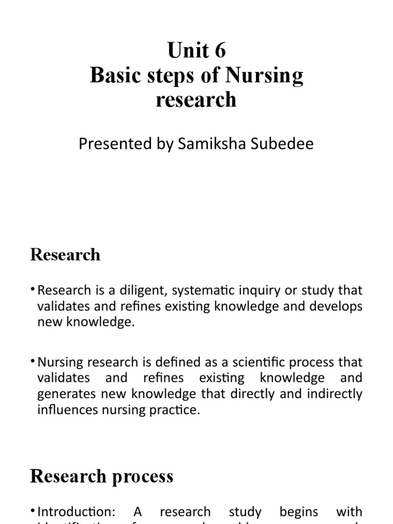 Nursing Research Process Overview | PDF | Literature Review ...