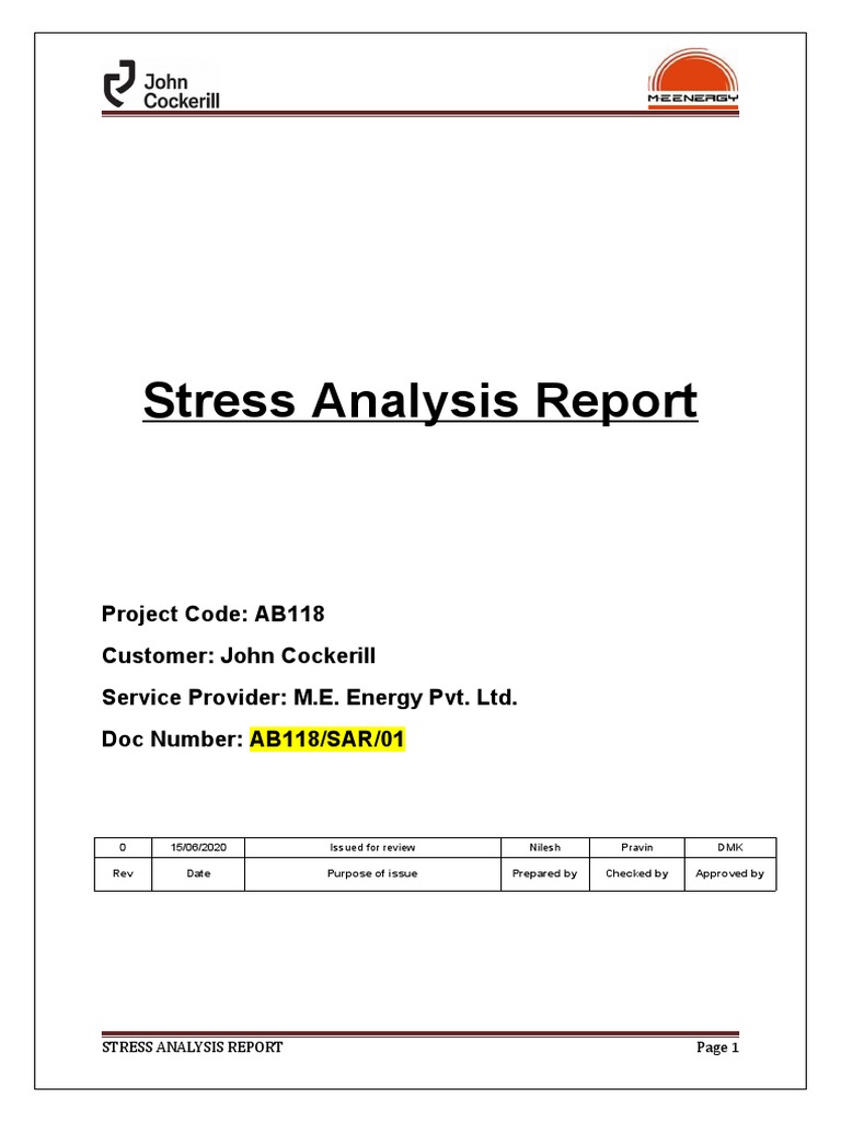 Stress Analysis Report Format | PDF | Steam | Stress (Mechanics)