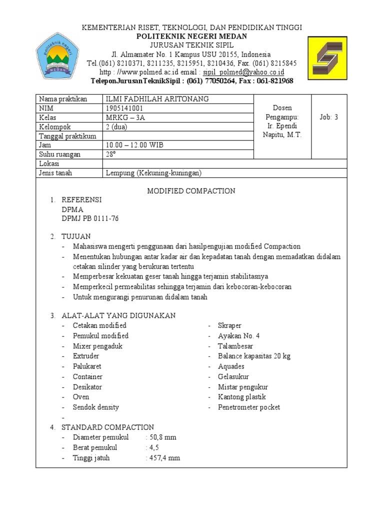 Pengujian (Modified Compaction) Ilmik | PDF