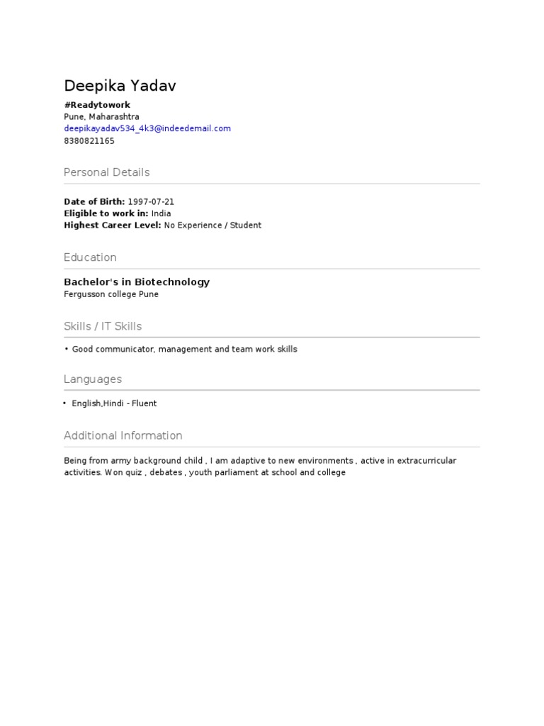 Resume Deepika Yadav | PDF | Career & Growth | Business