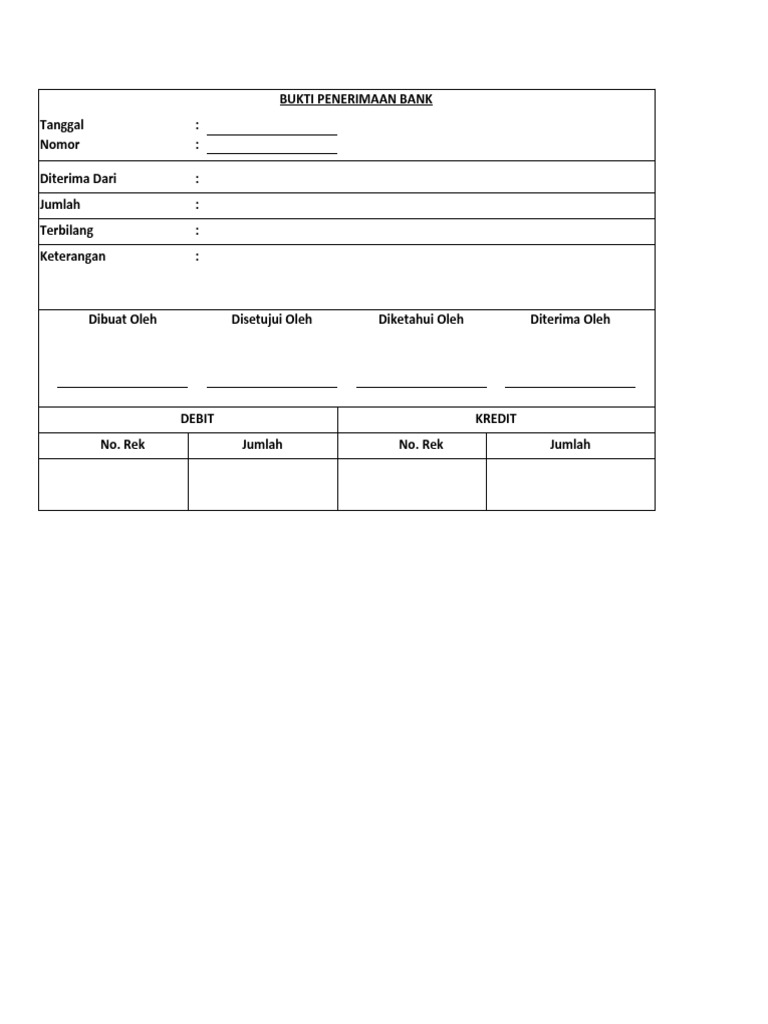 Bukti Penerimaan Bank | PDF