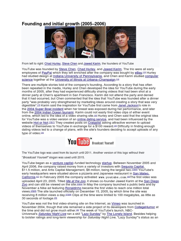 Founding and Initial Growth (2005 - 2006) : From Left To Right:, And ...