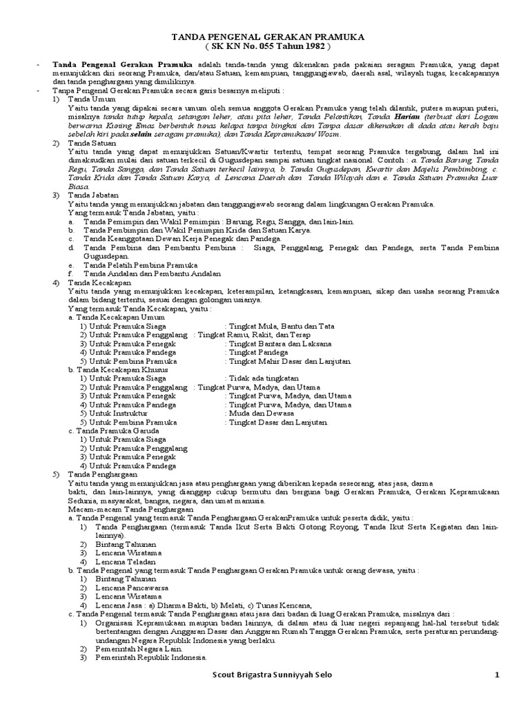 Tanda Pengenal Pramuka | PDF