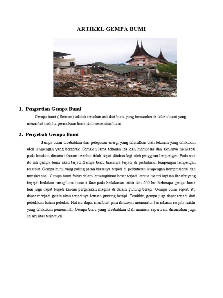 Artikel Gempa Bumi | PDF