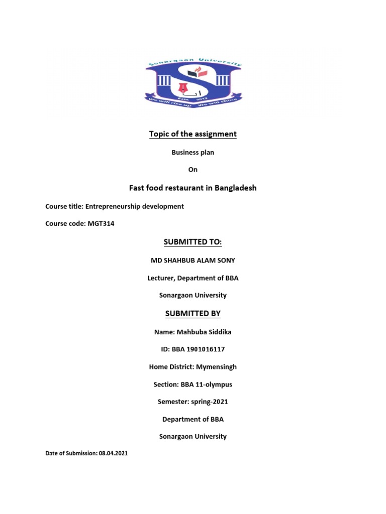 Final Assignment | PDF | Fast Food Restaurants | Fast Food