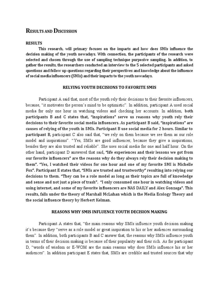 Results and Discussion Summary | PDF | Social Media | Popular Culture ...