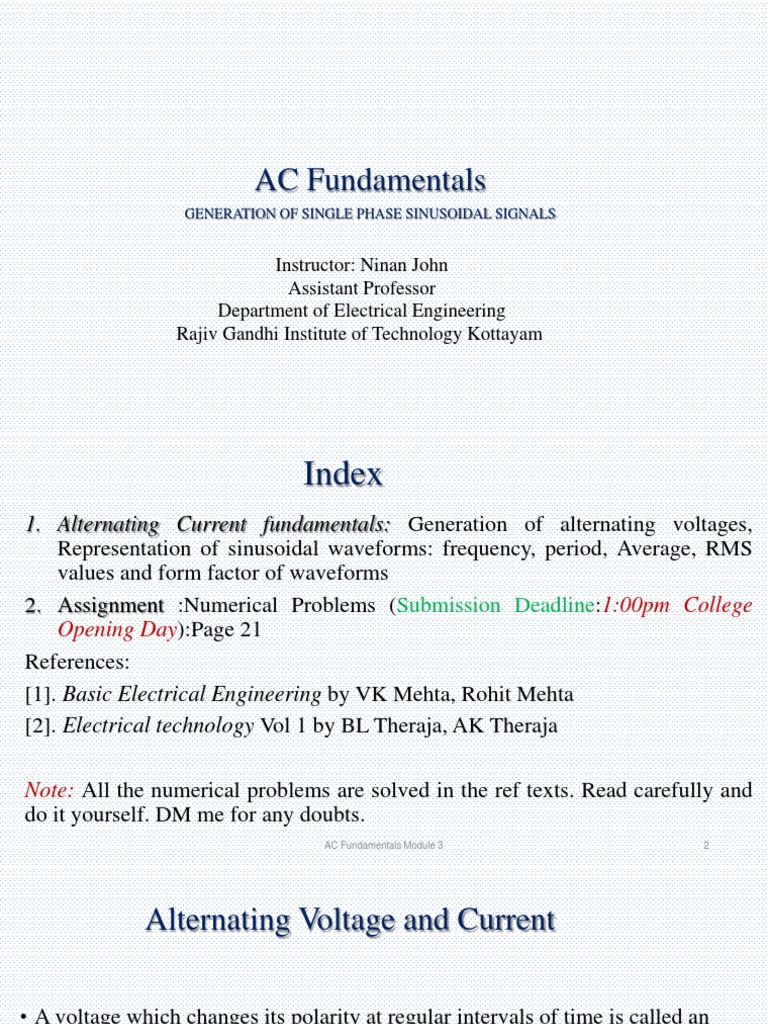 Ac Fundamentals Mod 2 | PDF | Root Mean Square | Alternating Current