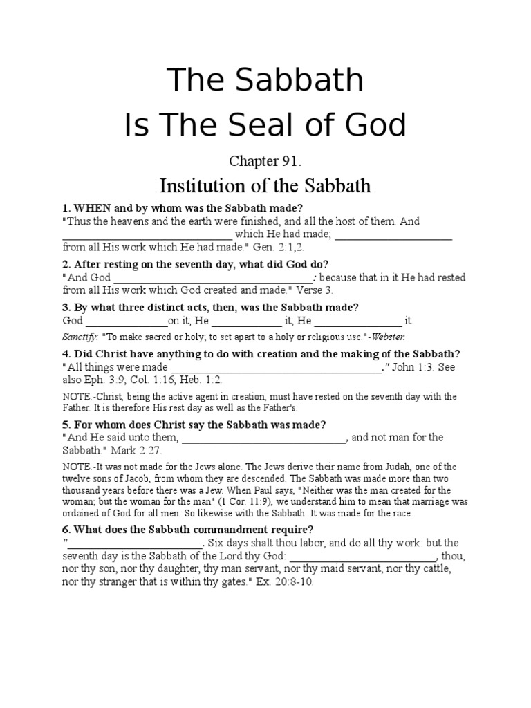 The Sabbath is the seal of God | Ten Commandments | Jesus