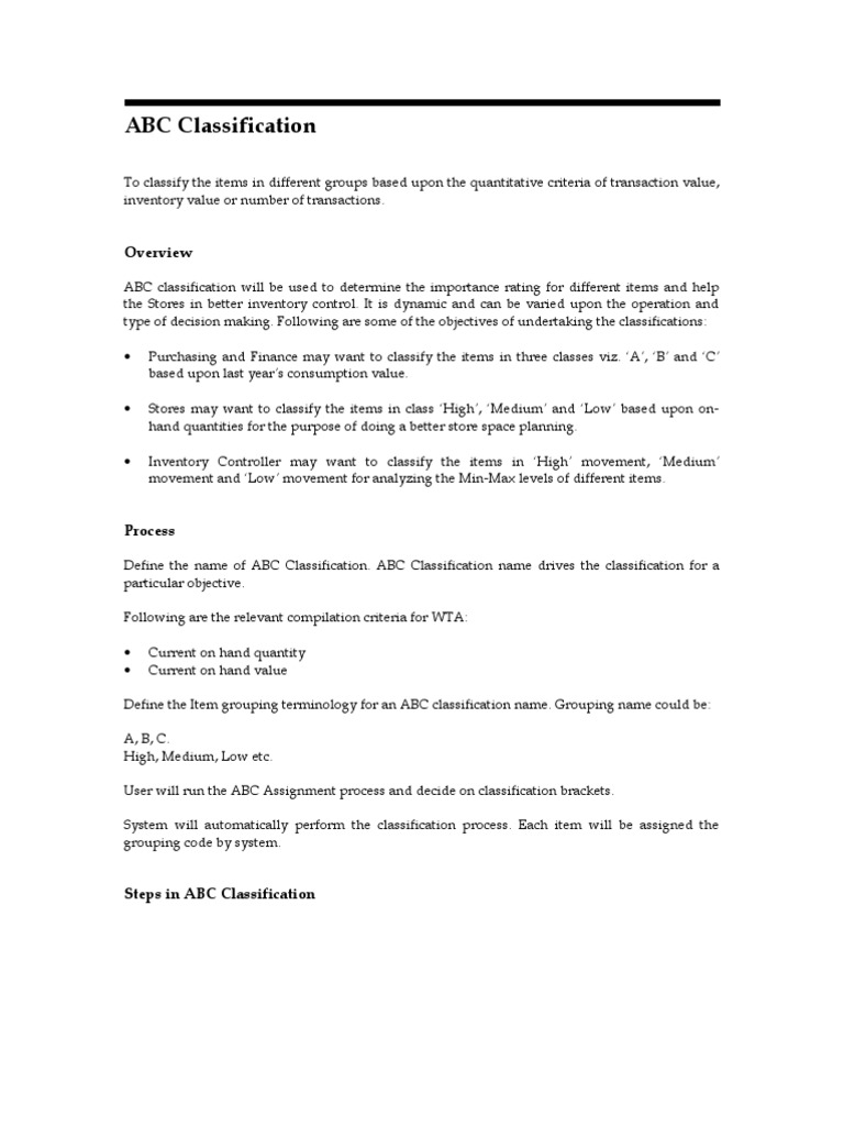 ABC Classification | PDF | Computers