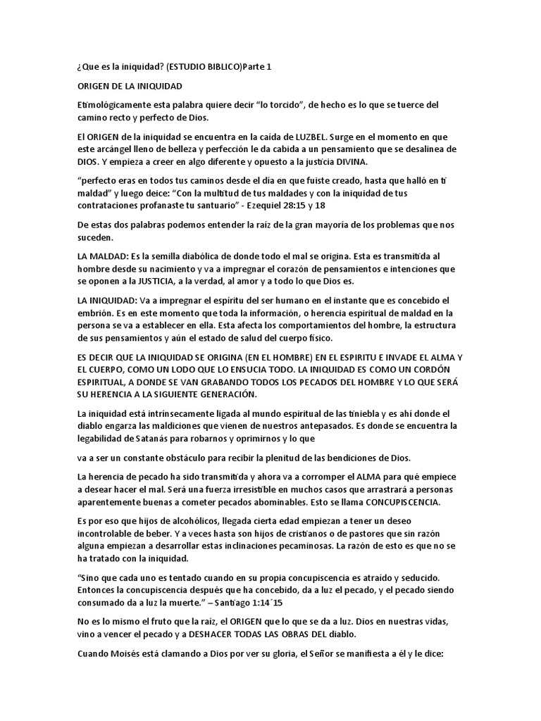 Que Es La Iniquidad | PDF | Pecado | Perdón