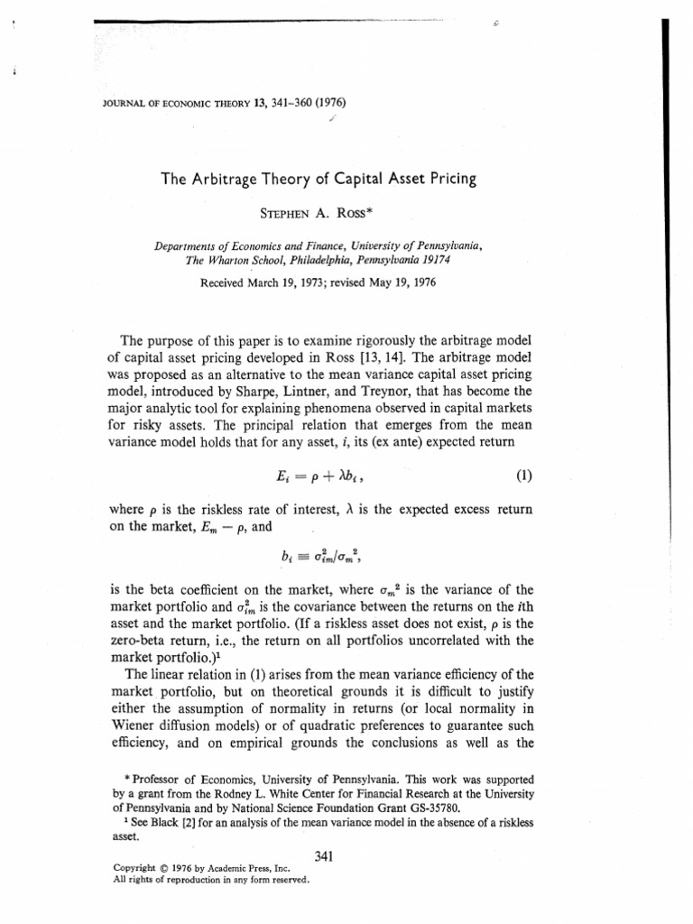 Ross 1976 APT | PDF