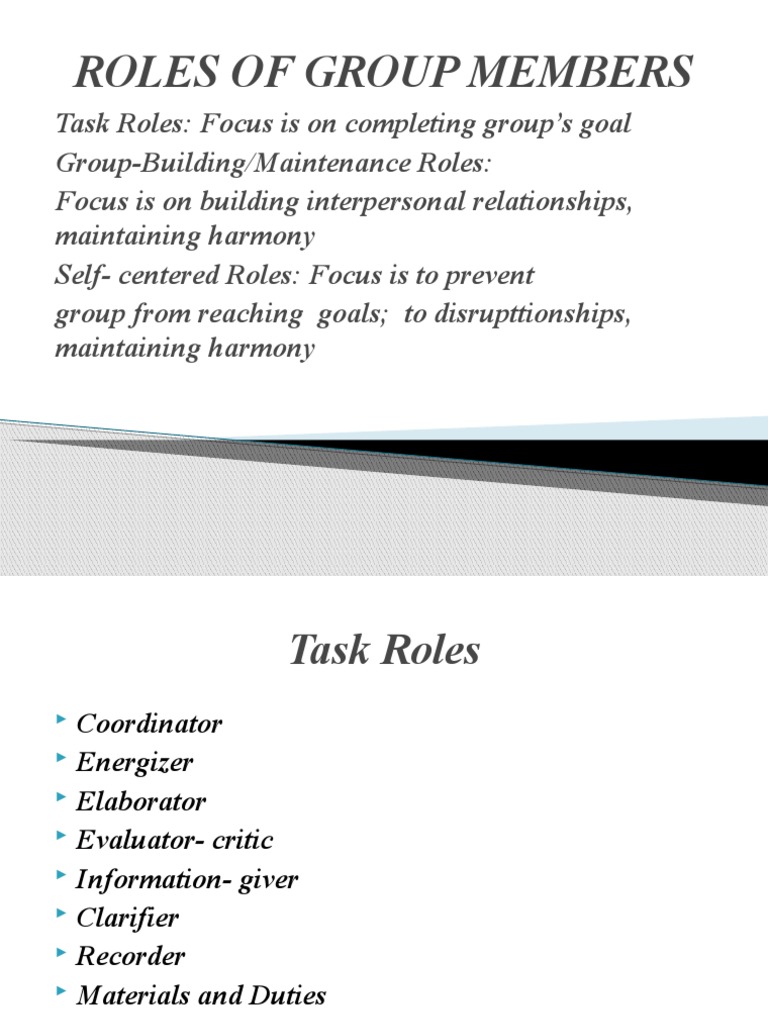 Roles of Group Members | PDF