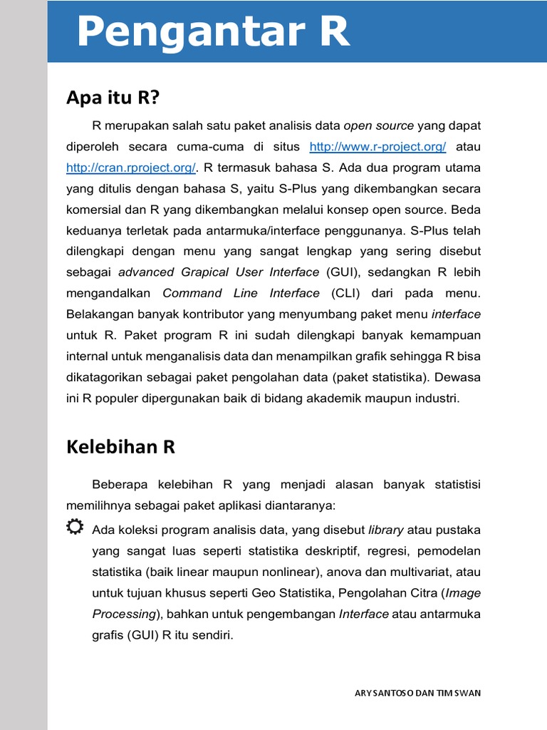 Panduan Lengkap Instalasi R dan RStudio | PDF